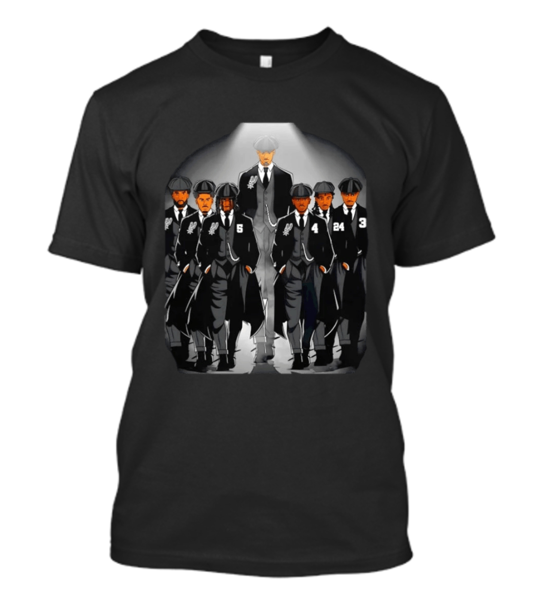 Peaky Blinders San Antonio Spurs Basketball Players Walking Formation 5 4 24 3 T-Shirt
