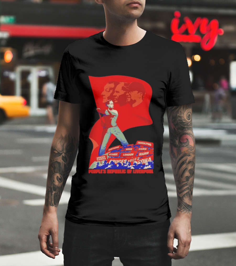 People's Republic Of Liverpool Transalpino Anfield Heroes Reds Cities Flag T-Shirt