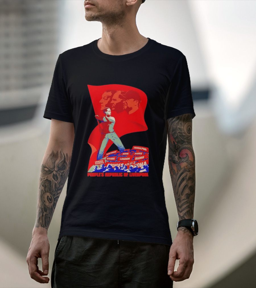 People's Republic Of Liverpool Transalpino Anfield Heroes Reds Cities Flag T-Shirt