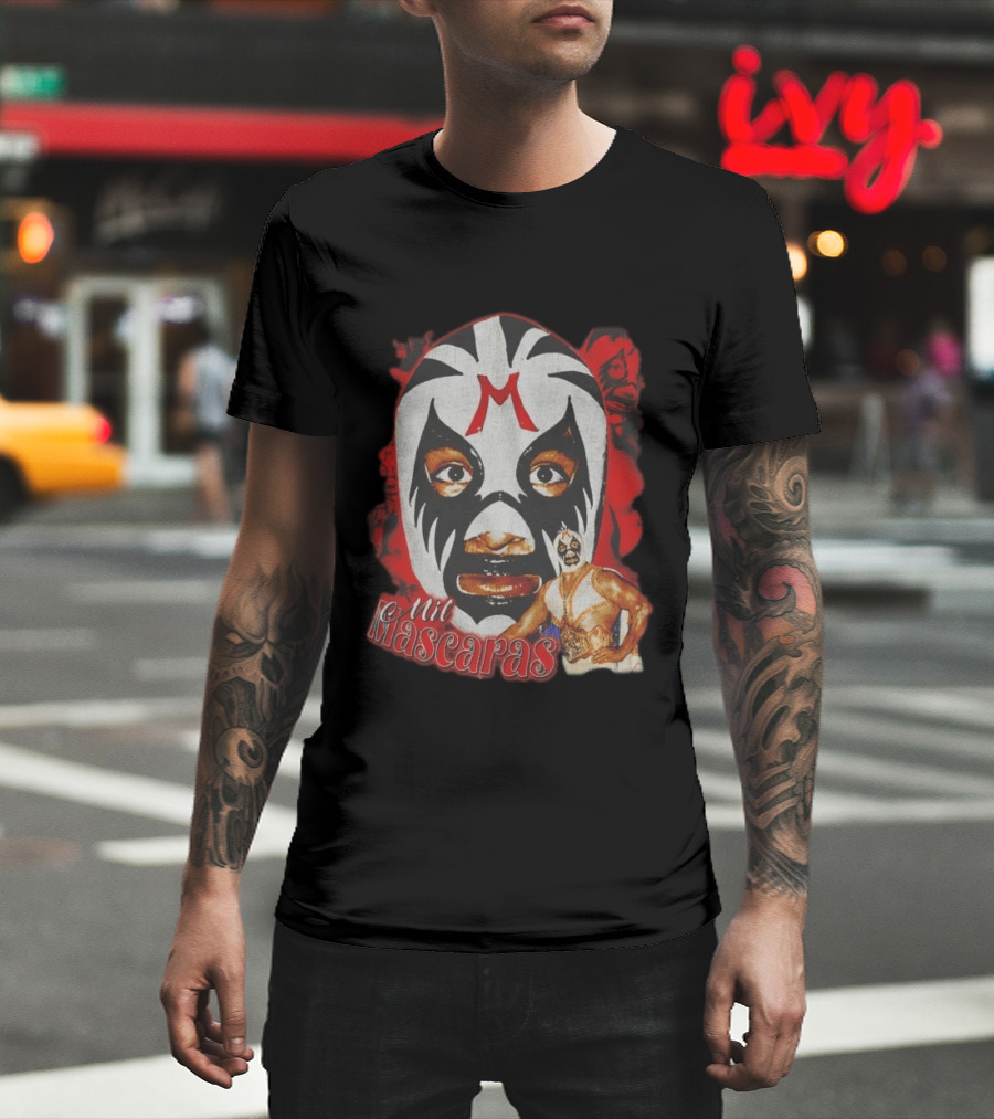 Mil Mascaras Lucha Libre Mask Iconic Mexican Wrestling Legend T-Shirt