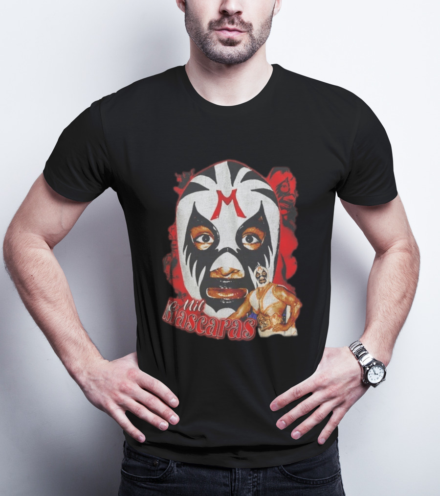 Mil Mascaras Lucha Libre Mask Iconic Mexican Wrestling Legend T-Shirt