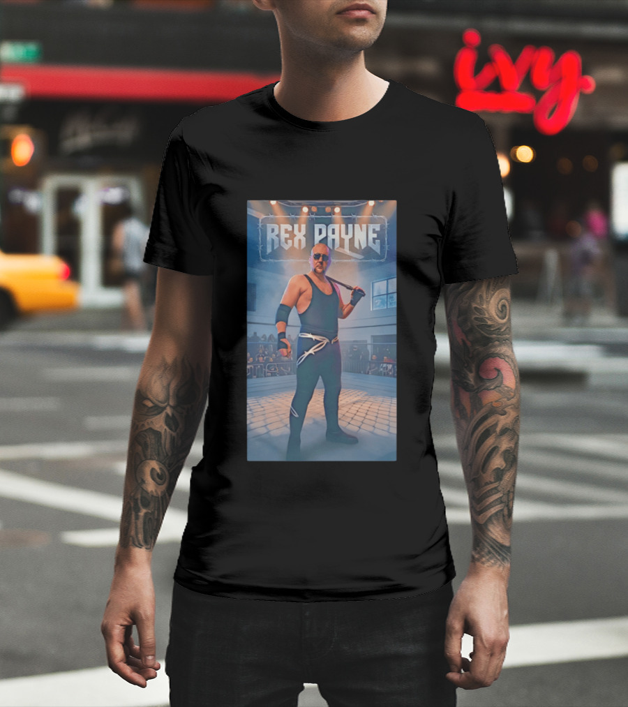 Rex Payne MMA Fighter In Arena With Intense Spotlight And Audience T-Shirt