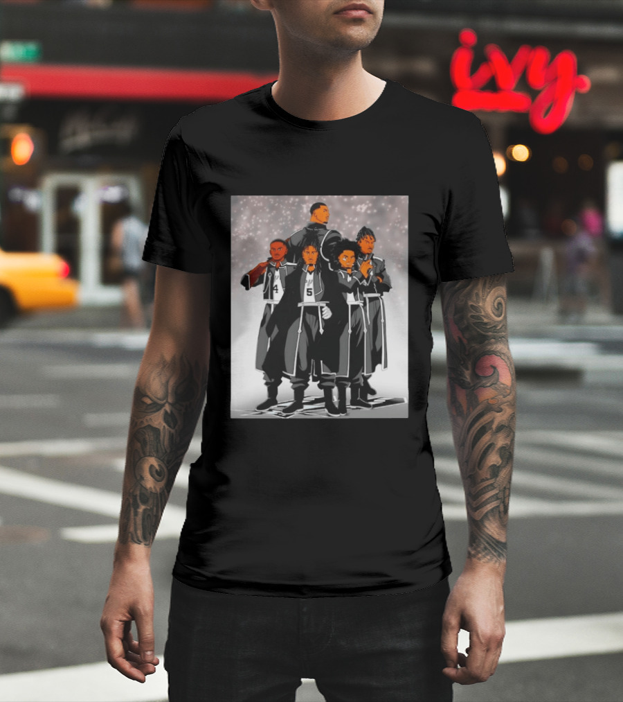 San Antonio Spurs Anime Player Characters 4 5 Basketball Team T-Shirt