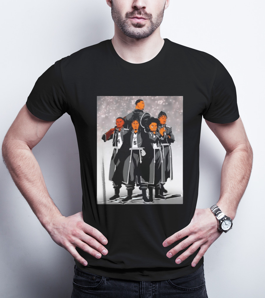 San Antonio Spurs Anime Player Characters 4 5 Basketball Team T-Shirt