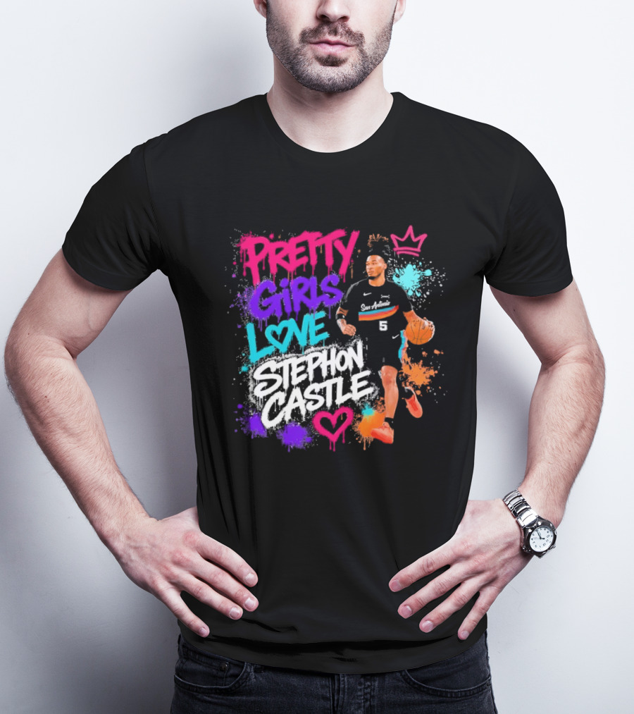 San Antonio Spurs Pretty Girls Love Stephon Castle Basketball T-Shirt