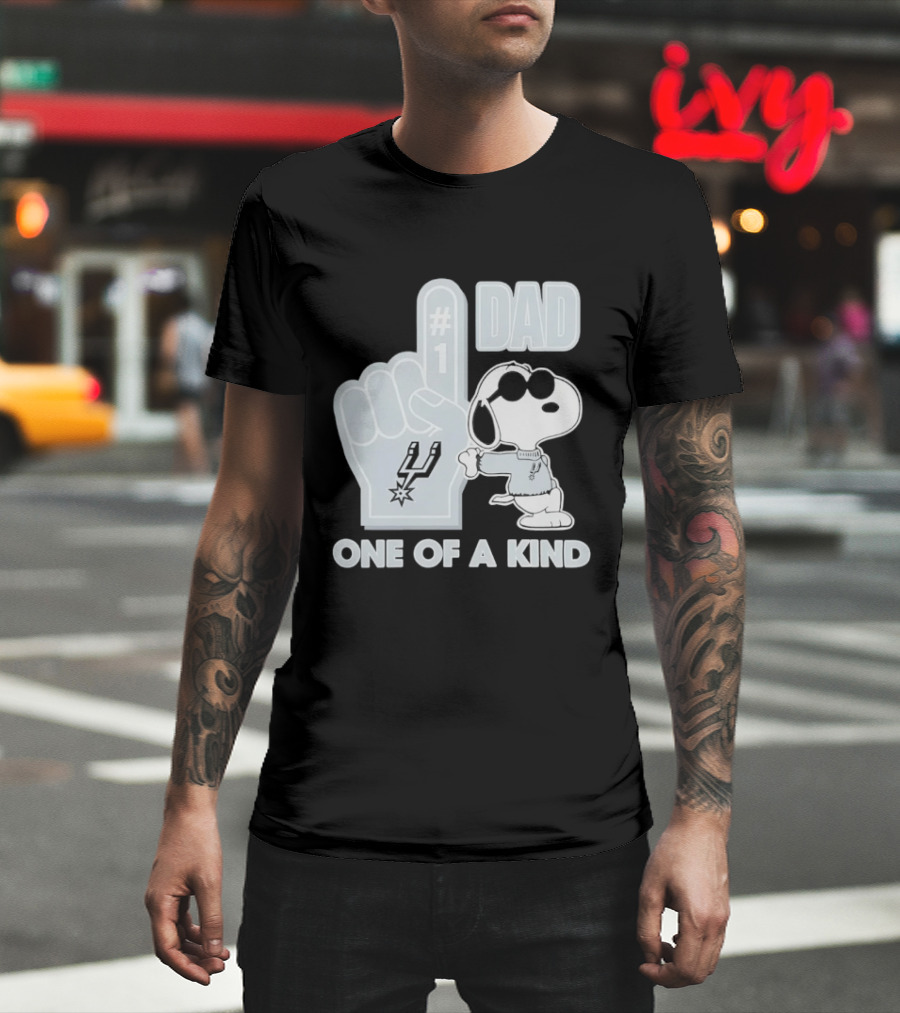 Snoopy Wearing Sunglasses With Spurs Foam Finger One Of A Kind Dad T-Shirt