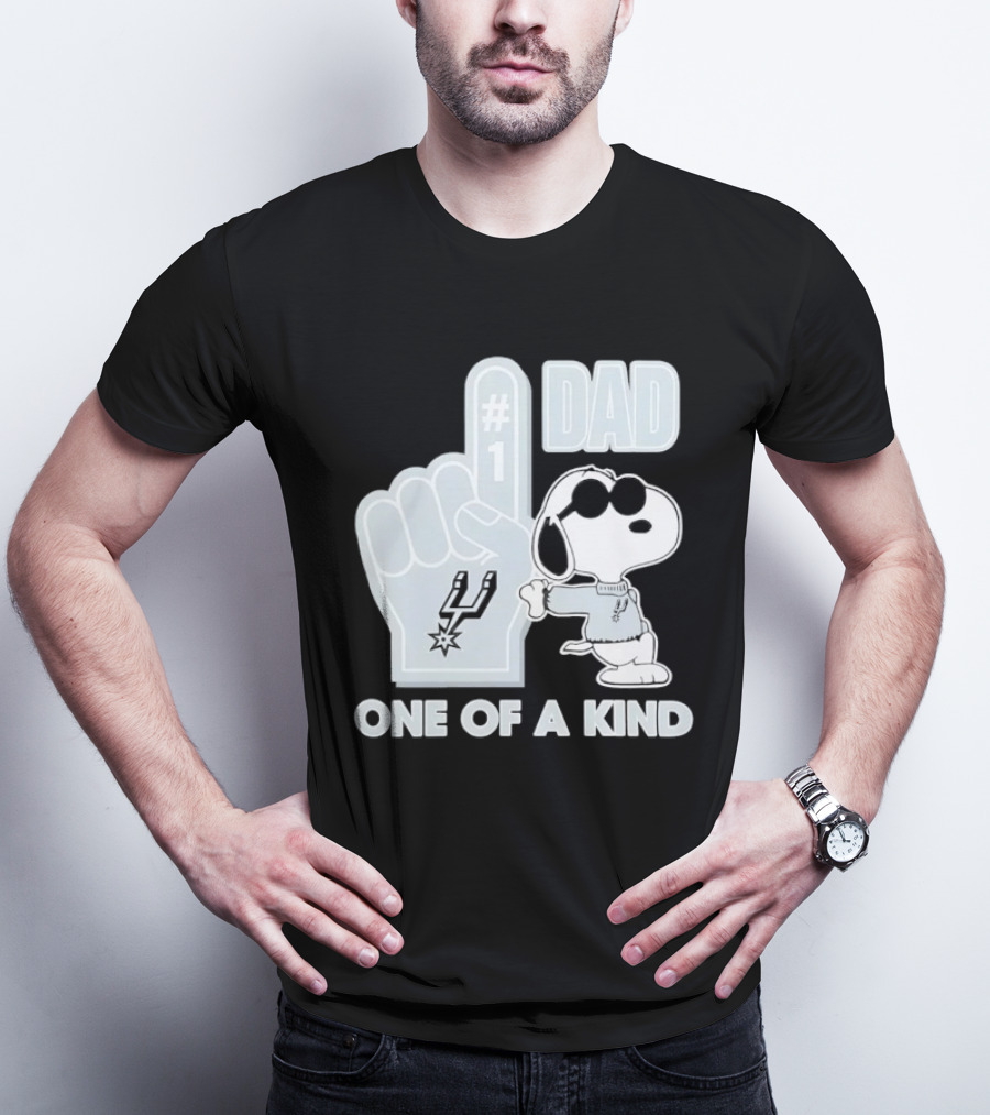 Snoopy Wearing Sunglasses With Spurs Foam Finger One Of A Kind Dad T-Shirt