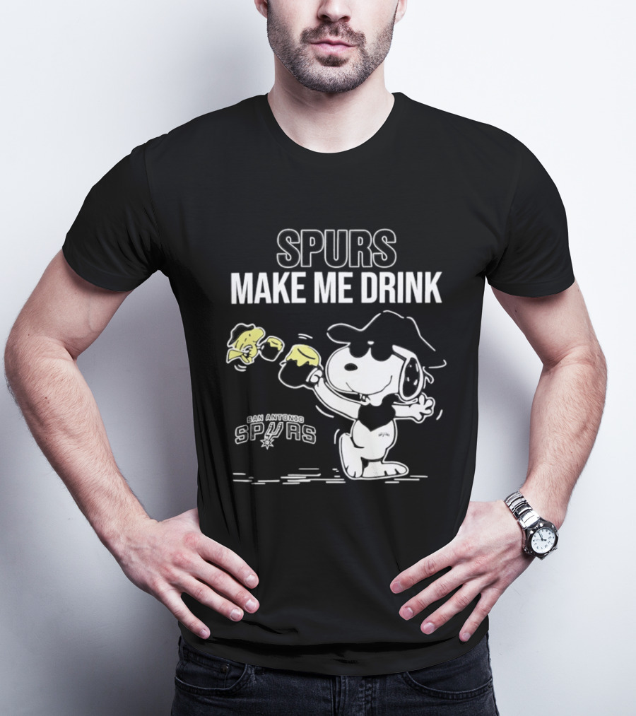 Snoopy Cowboy Spurs Make Me Drink San Antonio Spurs T-Shirt
