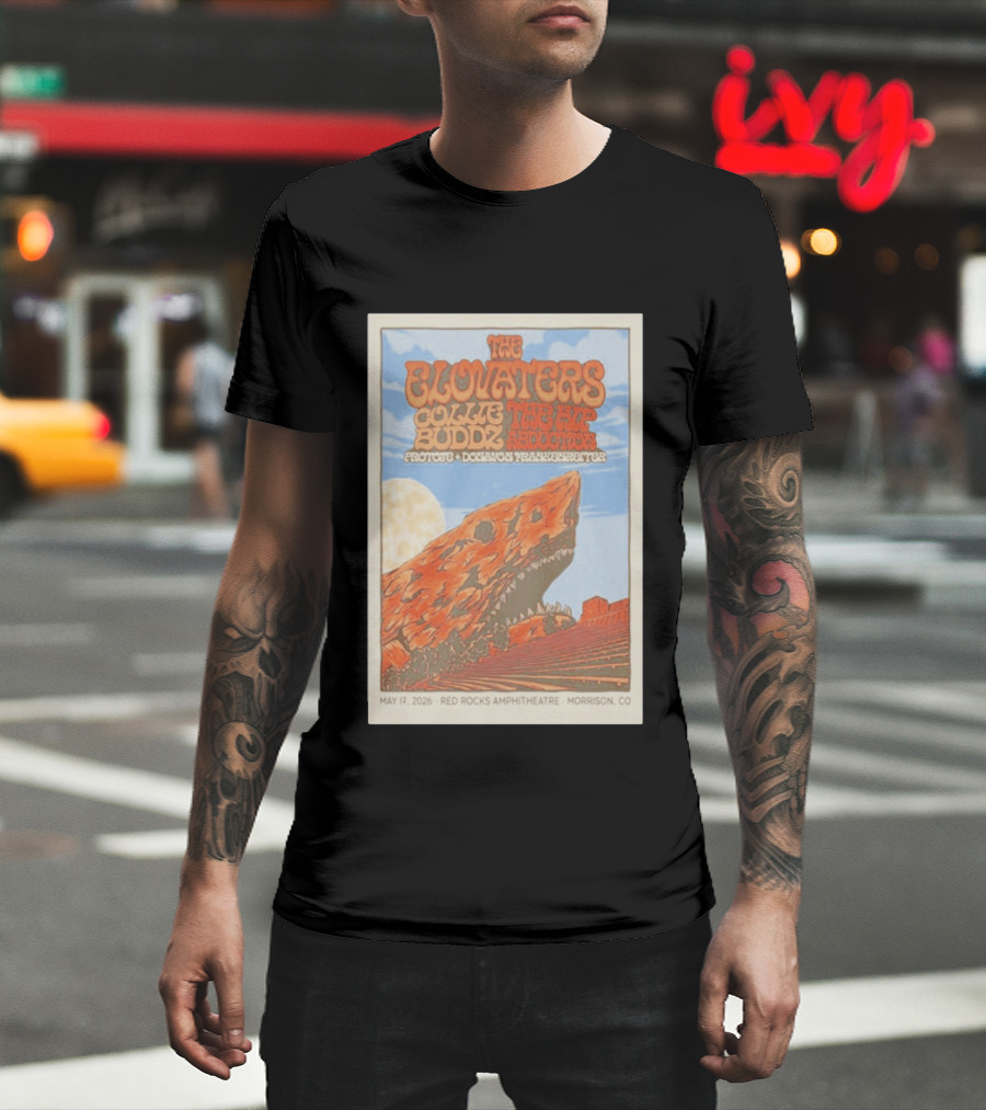 The Elovaters Red Rocks Amphitheatre May 17 2026 Collie Buddz The Hip Abduction Morrison CO Tour T-Shirt