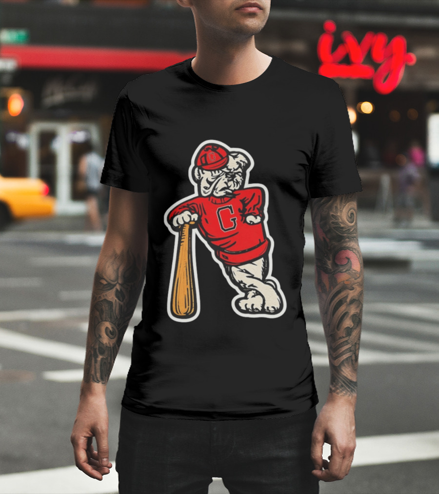 University Of Georgia Bulldogs Baseball Mascot Vintage Collegiatejára T-Shirt