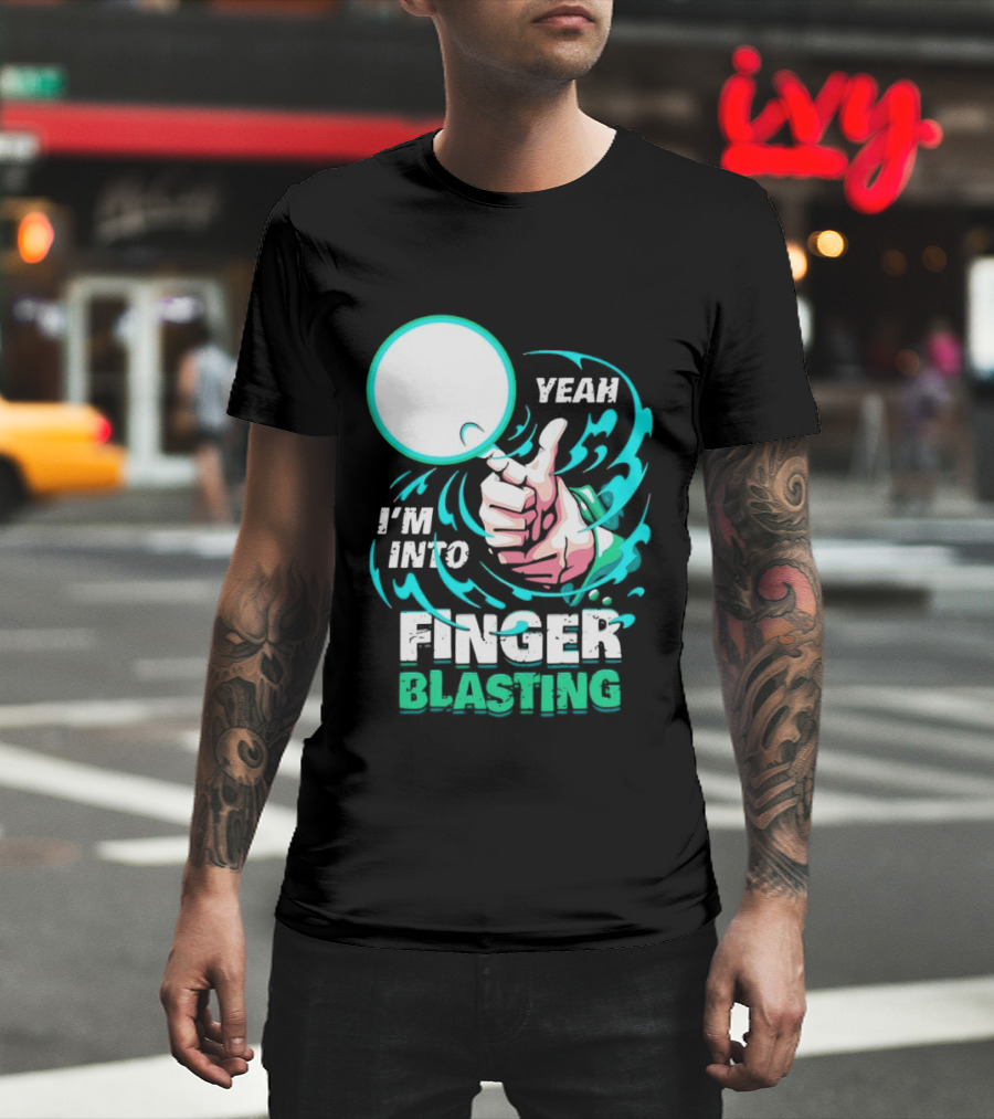 Yeah I Am Into Finger Blasting Cartoon Thumbs Up Spiral T-Shirt