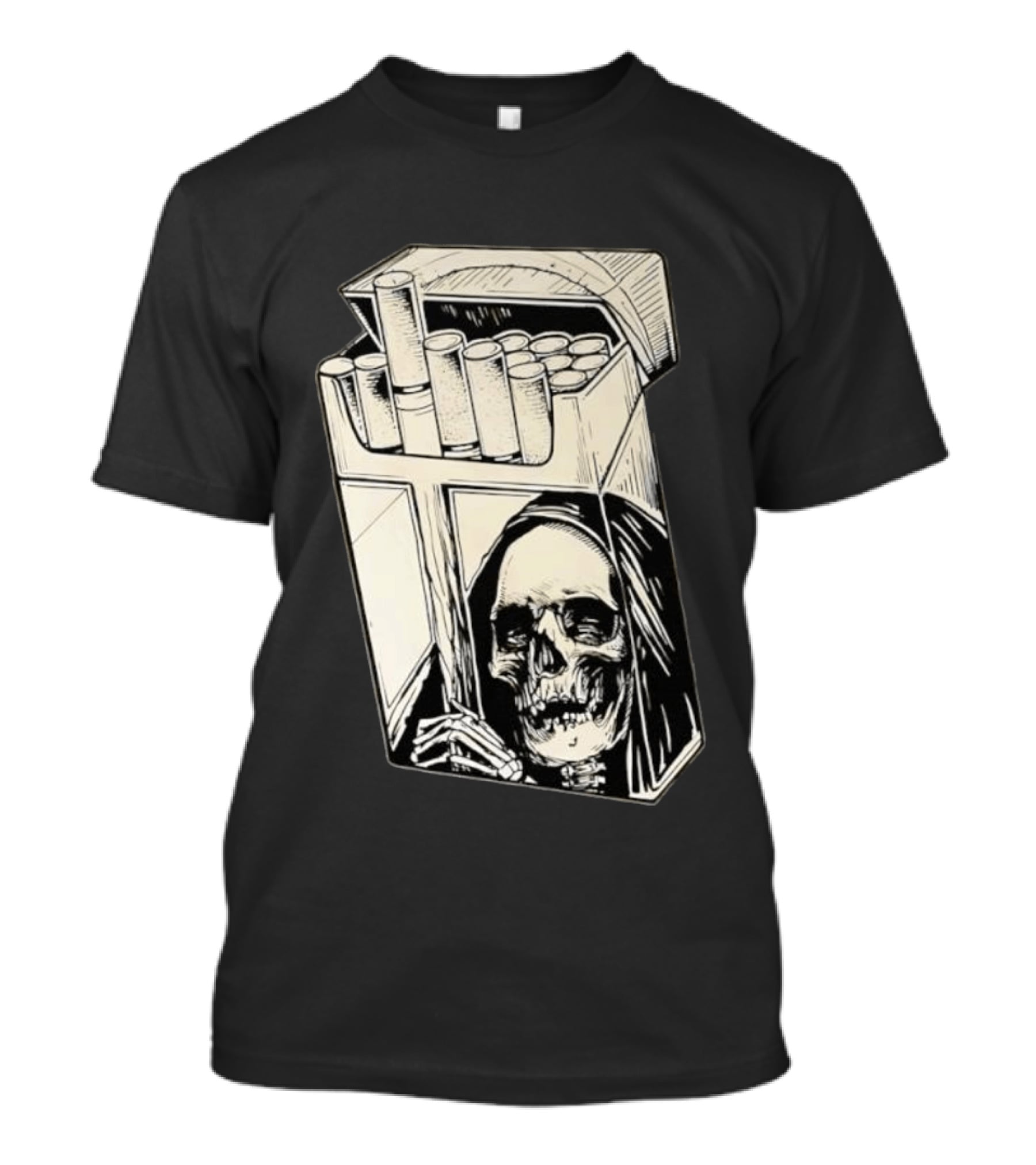 Grim Reaper Smoking Cigarette Pack T-Shirt
