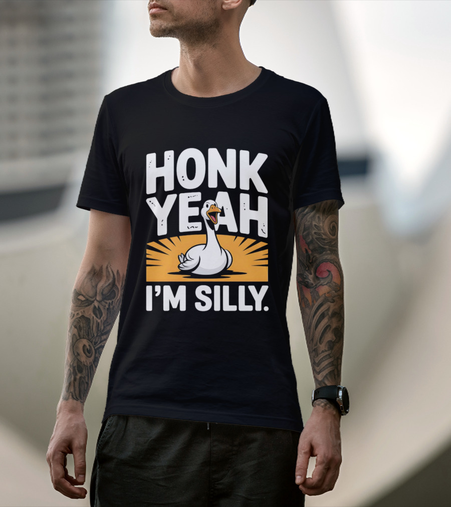 Honk Yeah I'm Silly Goose Bird Animal Wildlife Meme T-Shirt