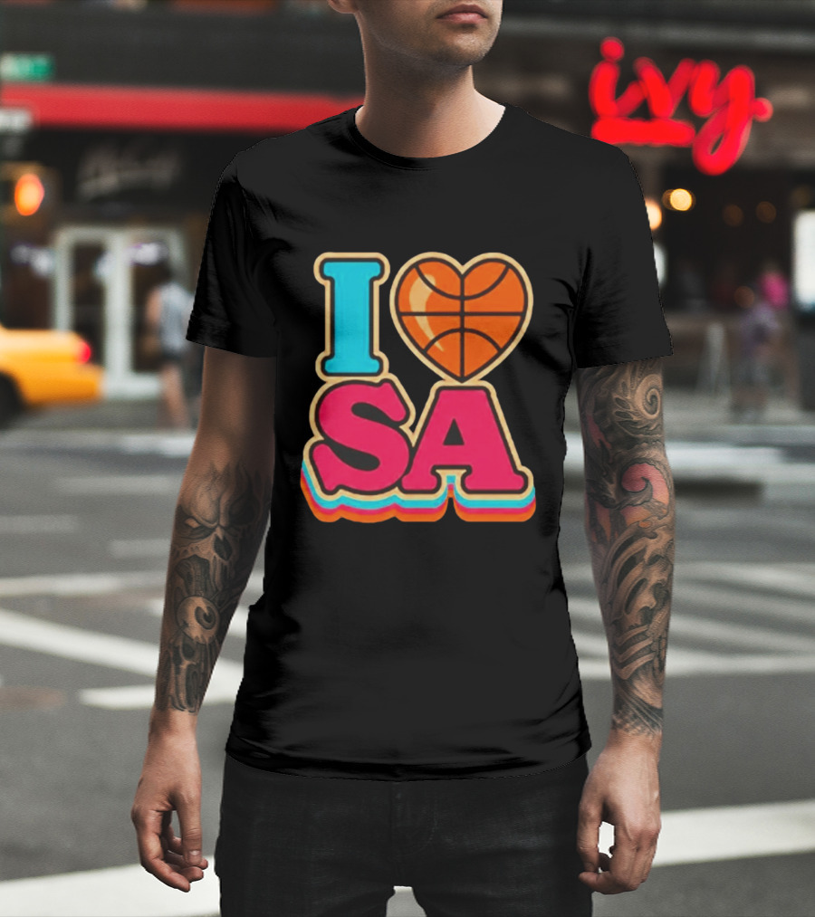 I Heart SA Basketball San Antonio Sports Fan Gear T-Shirt
