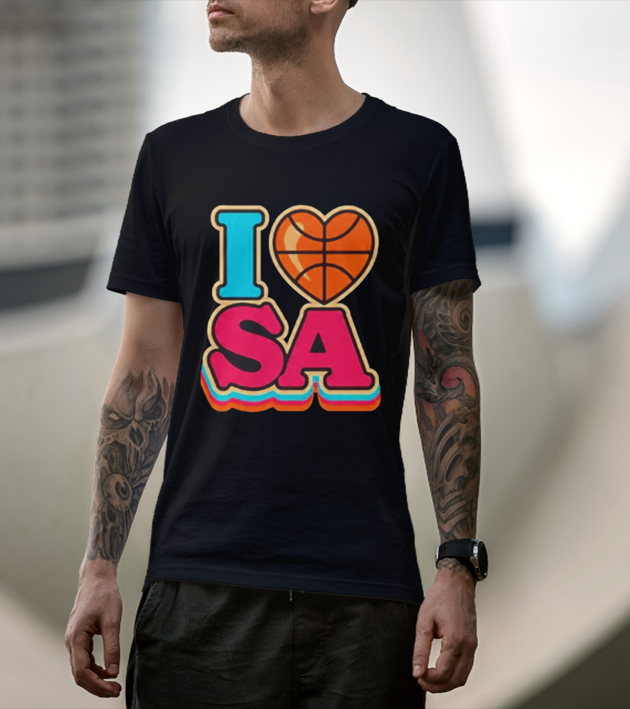 I Heart SA Basketball San Antonio Sports Fan Gear T-Shirt