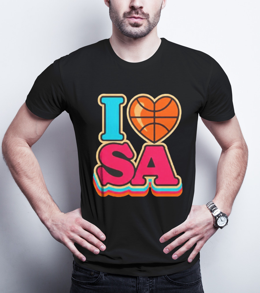 I Heart SA Basketball San Antonio Sports Fan Gear T-Shirt