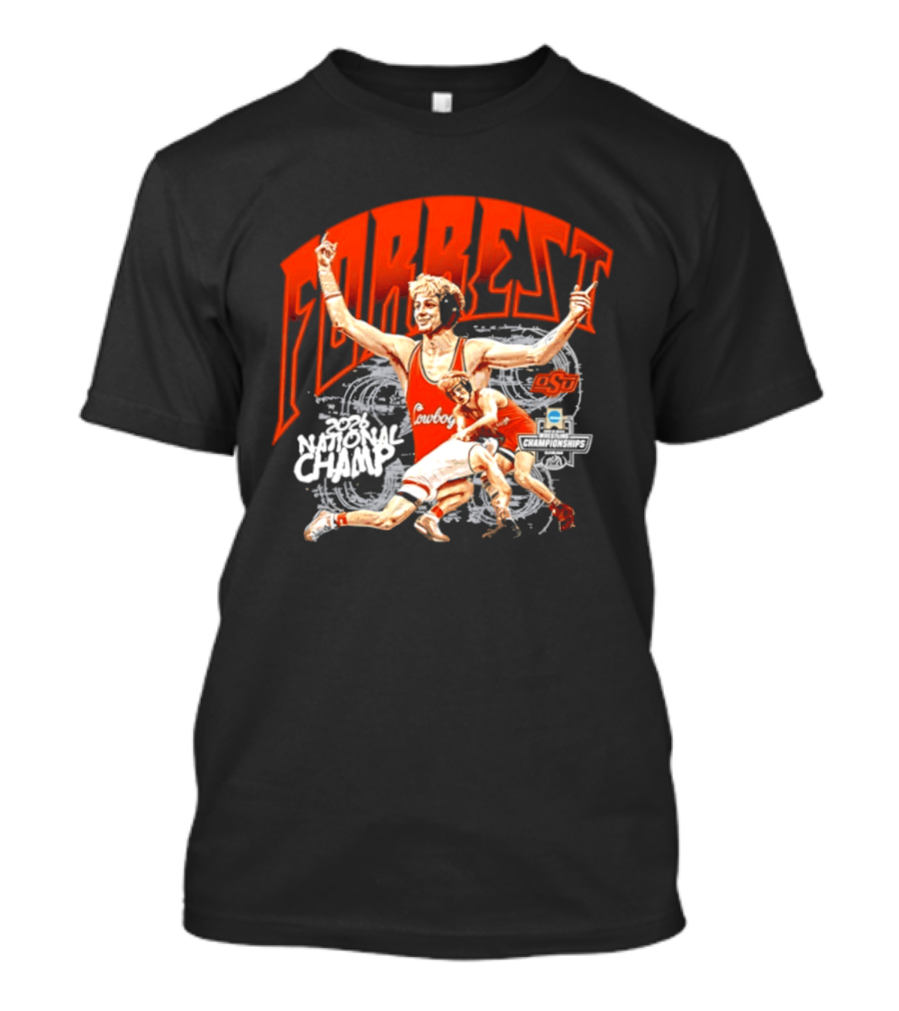 Jax Forrest Oklahoma State Cowboys Wrestling 2026 National Champ T-Shirt