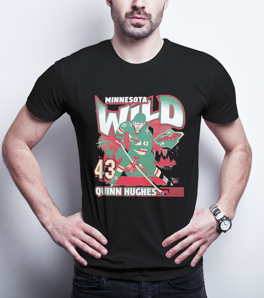 Minnesota Wild Quinn Hughes 43 Hockey Team Player Number T-Shirt