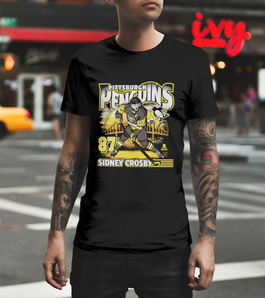 Pittsburgh Penguins Sidney Crosby 87 Hockey Action T-Shirt