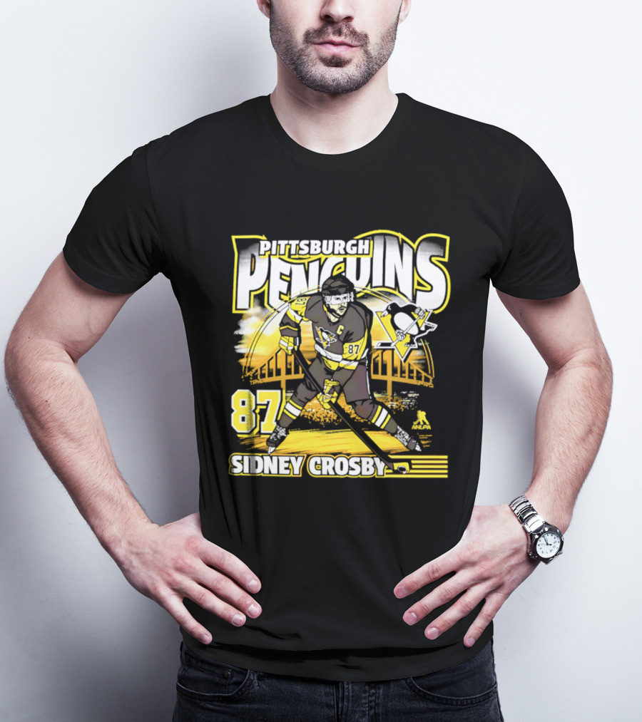 Pittsburgh Penguins Sidney Crosby 87 Hockey Action T-Shirt