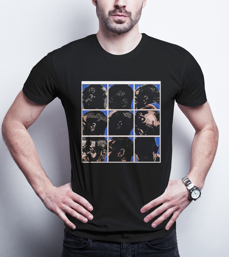 New York Knicks Players Tattoo Art Head Collage T-Shirt