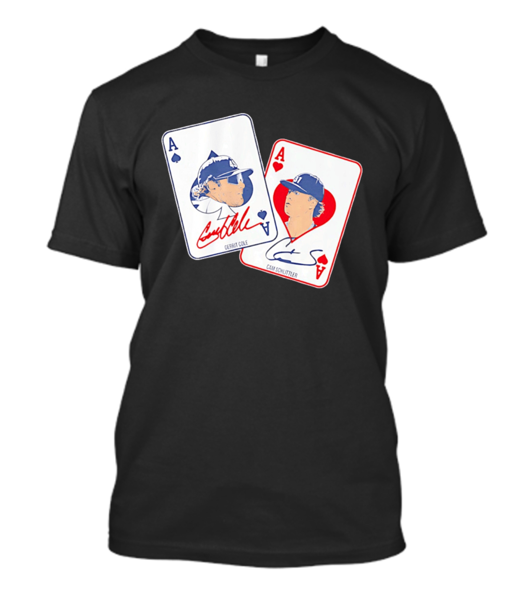 New York Yankees Gerrit Cole Cam Schlittler Pocket Aces Playing Cards T-Shirt