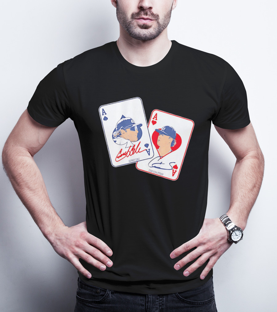 New York Yankees Gerrit Cole Cam Schlittler Pocket Aces Playing Cards T-Shirt