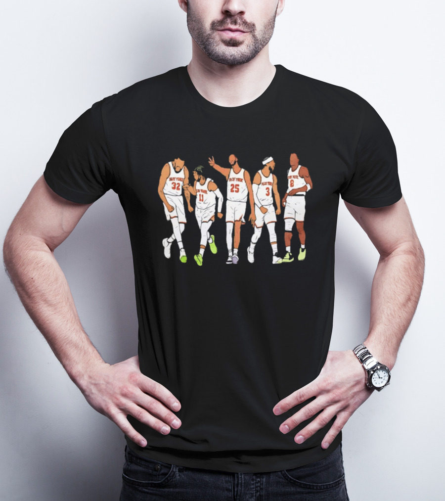 New York Knicks NBA Noah Vonleh Jalen Brunson Taj Gibson Josh Hart OG Anunoby Players T-Shirt