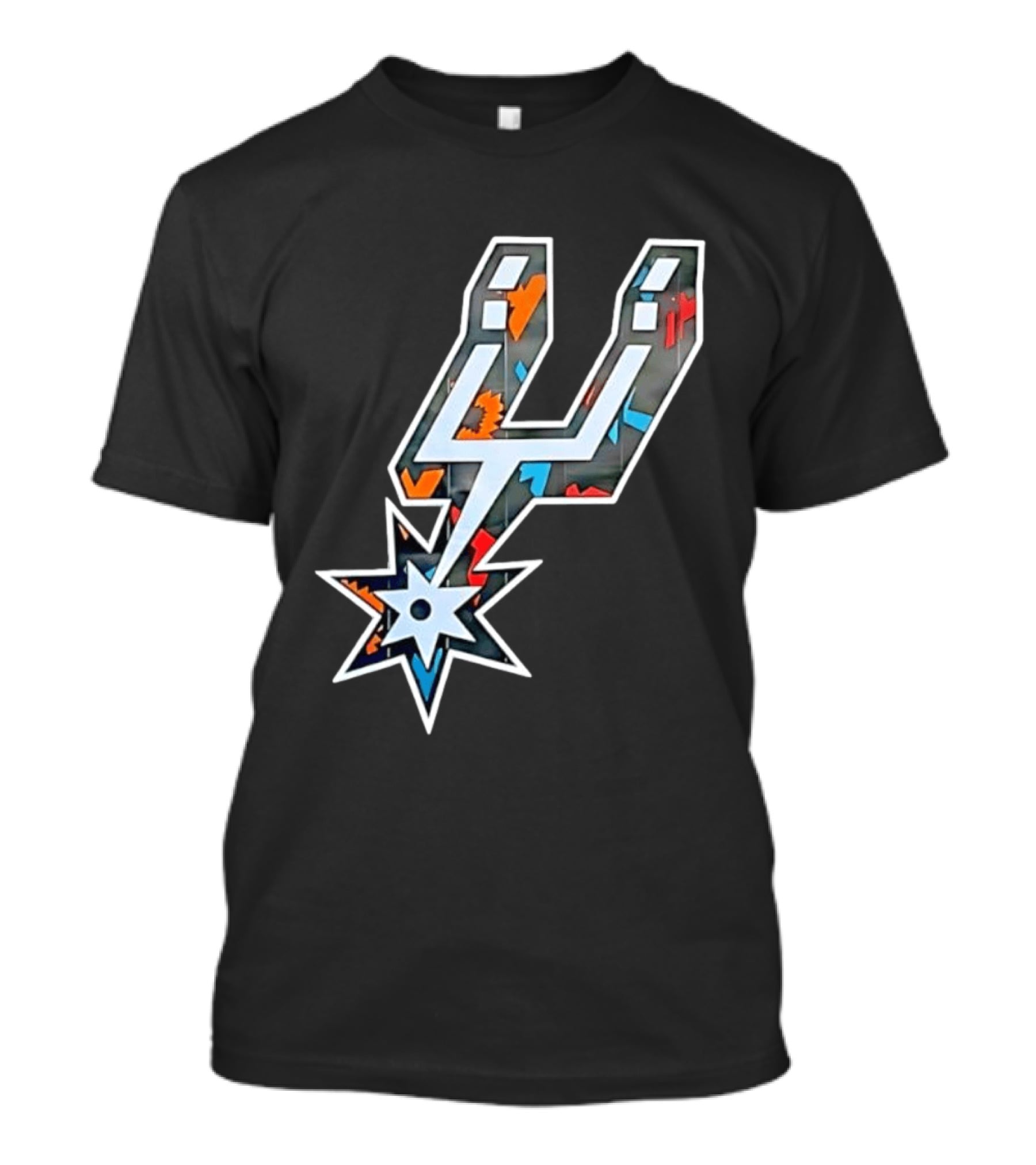 San Antonio Spurs Fiesta Colors Iconic Basketball T-Shirt