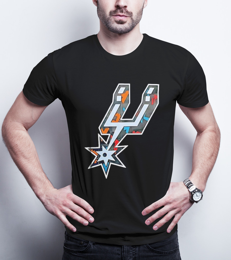 San Antonio Spurs Fiesta Colors Iconic Basketball T-Shirt