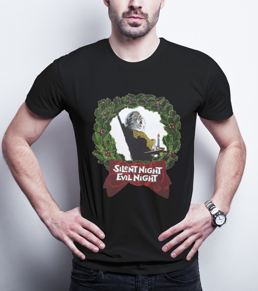 Silent Night Evilnight If This Picture Doesn’t Make Your Skin Crawl It’s On Too Tight 2 Sided T-Shirt