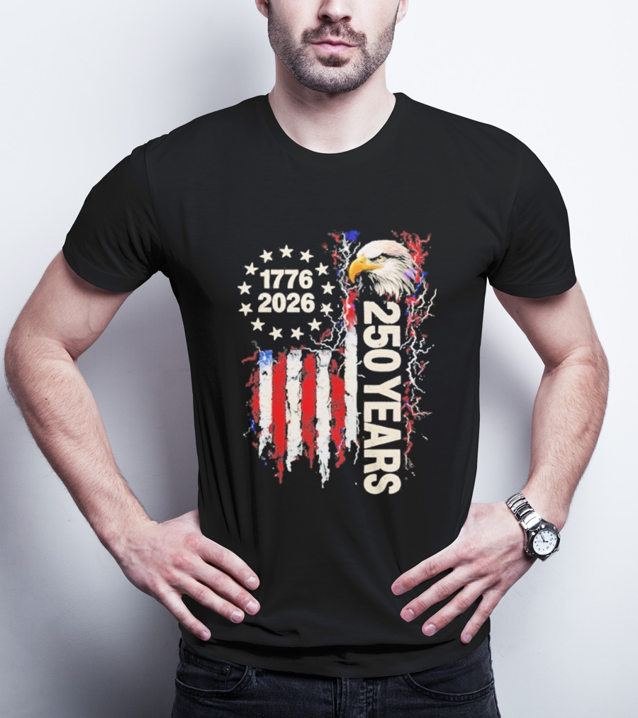 Patriotic Bald Eagle 1776 2026 USA 250 Years Anniversary Celebration T-Shirt