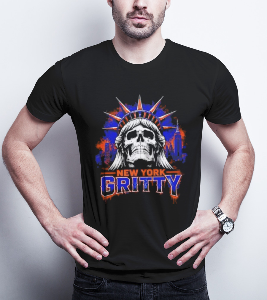 New York Gritty Skull Liberty Knicks T-Shirt