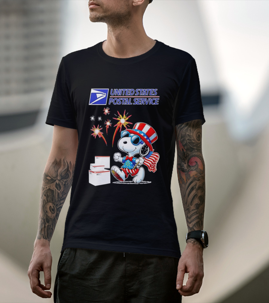 Snoopy Fourth Of July United States Postal Service Patriotic Celebration T-Shirt