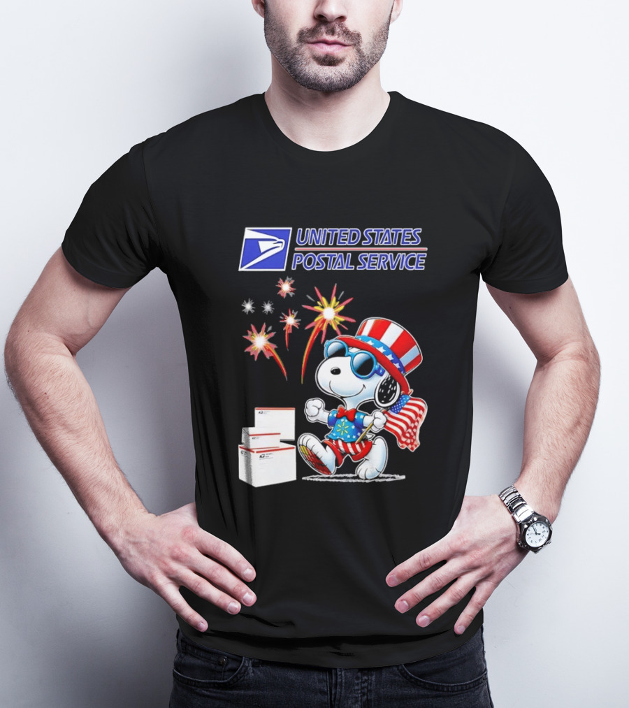 Snoopy Fourth Of July United States Postal Service Patriotic Celebration T-Shirt