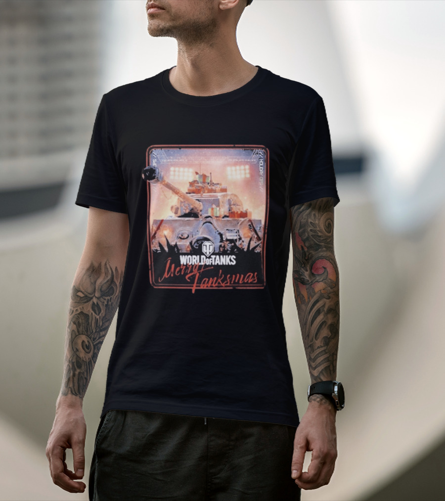 World Of Tanks Merry Tanksmas Holiday Ops Festive Tank T-Shirt