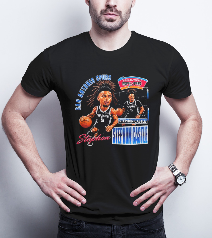 San Antonio Spurs Stephon Castle 90s Bootleg T-Shirt