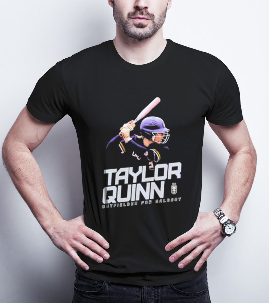 Taylor Quinn UAlbany Outfielder Baseball Sports T-Shirt