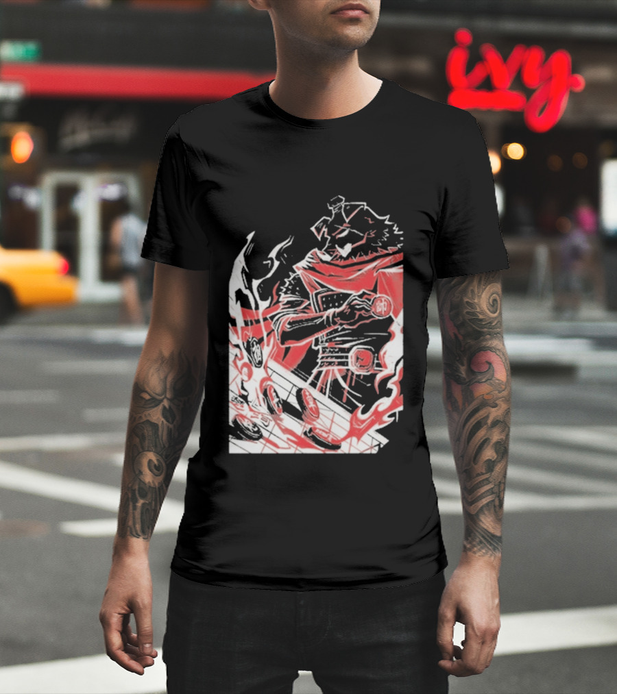Technoblade Of War Gamer Tribute Epic Medieval Style Scarf And Flames T-Shirt
