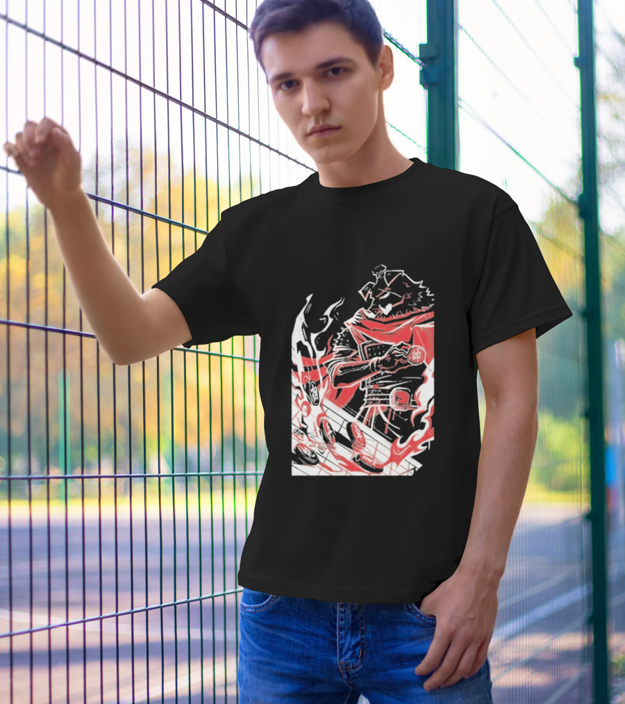 Technoblade Of War Gamer Tribute Epic Medieval Style Scarf And Flames T-Shirt
