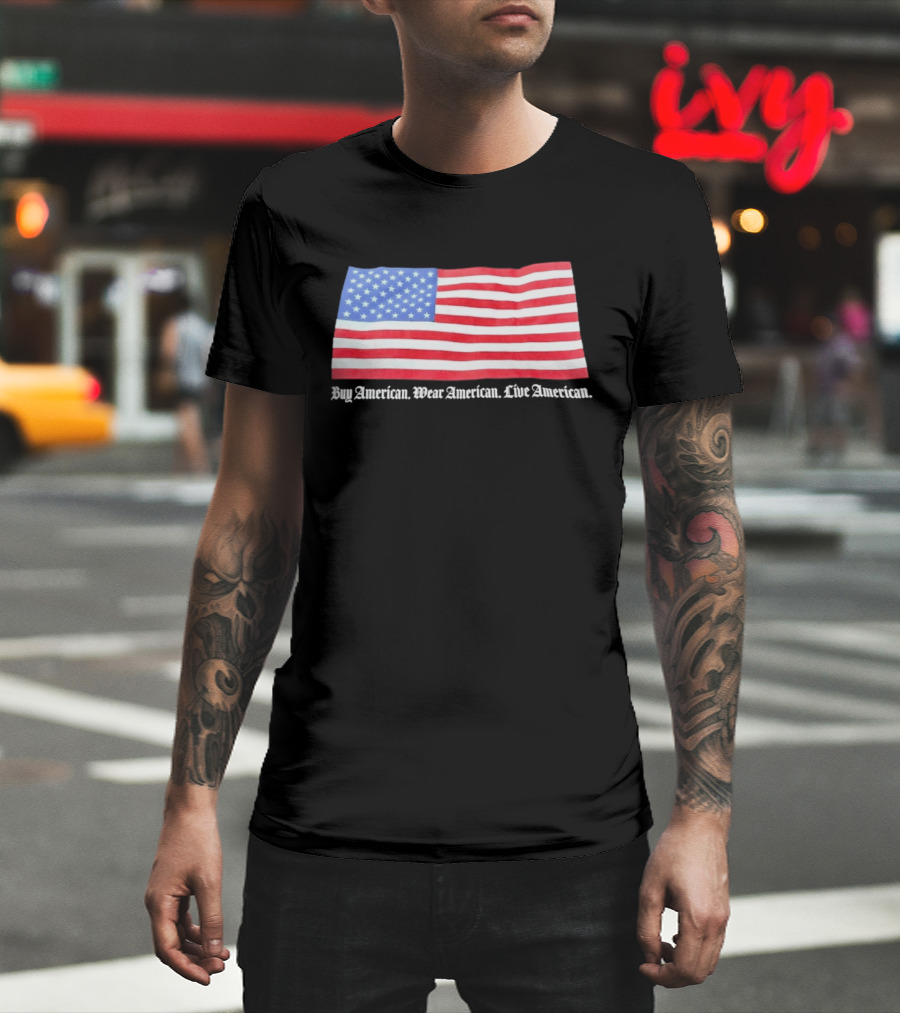Buy American Wear American Live American Flag Stars And Stripes T-Shirt