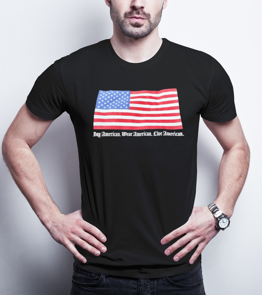 Buy American Wear American Live American Flag Stars And Stripes T-Shirt