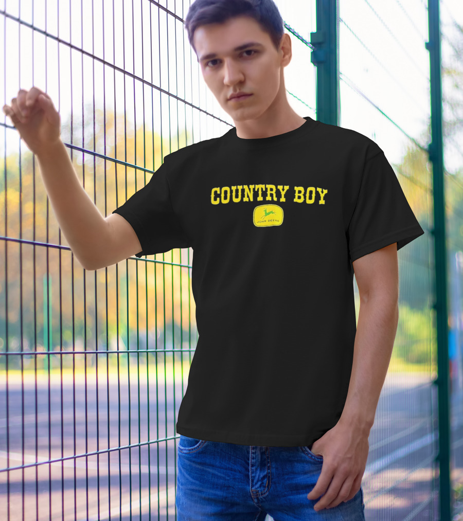 Country Boy John Deere Logo Farming Lifestyle T-Shirt