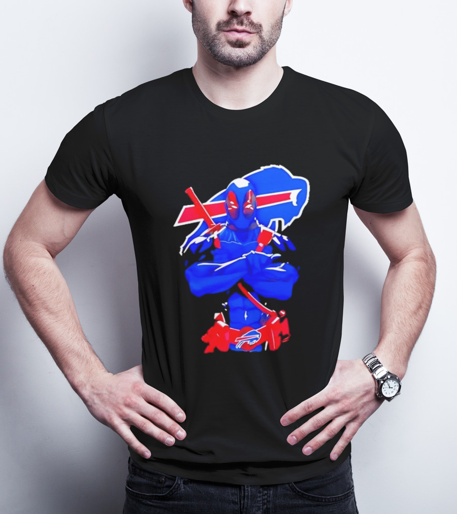 Deadpool Meditation Buffalo Bills Super Hero Football Fan T-Shirt