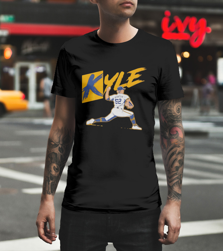 Kyle Harrison 52 Milwaukee Brewers MLB Baseball K Sign T-Shirt