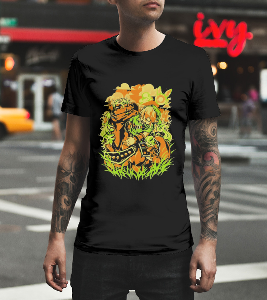Legend Of Zelda Link And Epona Journey Through Hyrule Fields Adventure T-Shirt