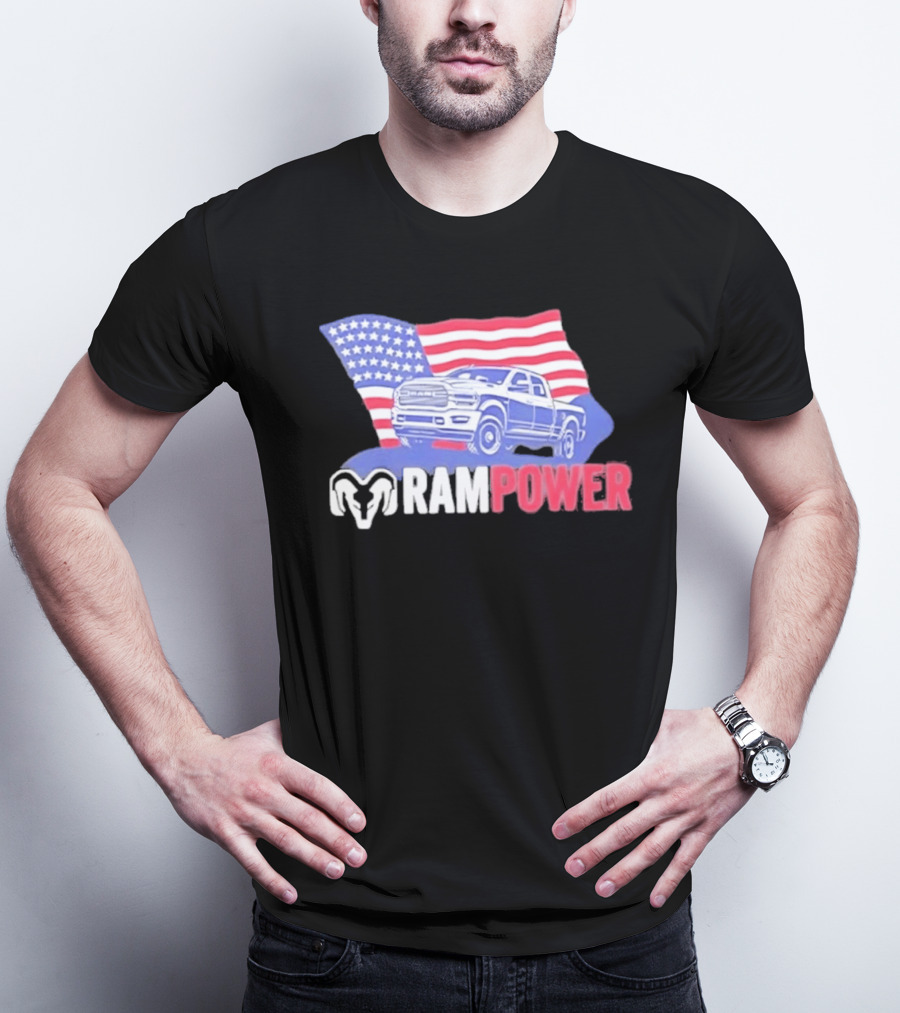 Ram Power American Flag Truck Patriot T-Shirt