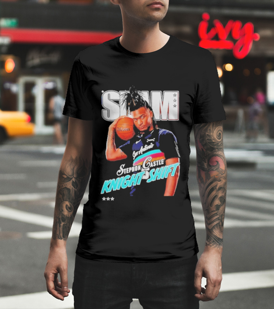 San Antonio Spurs Stephon Castle Slam Knight Shift T-Shirt
