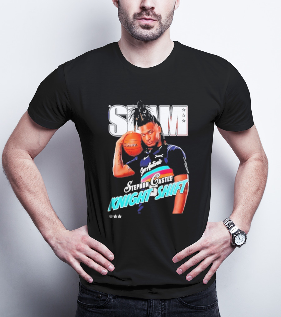 San Antonio Spurs Stephon Castle Slam Knight Shift T-Shirt