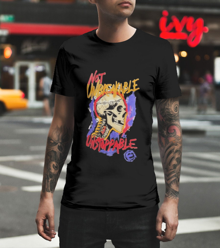 Not Unbreakable Unstoppable Skull Barbed Wire Crown T-Shirt